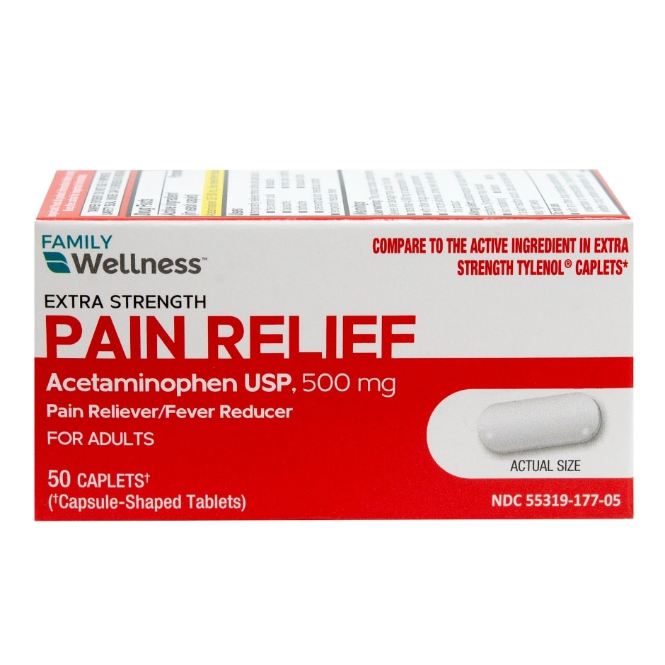 Family Wellness 500-mg. Extra Strength Acetaminophen Caplets, 50 ct ...