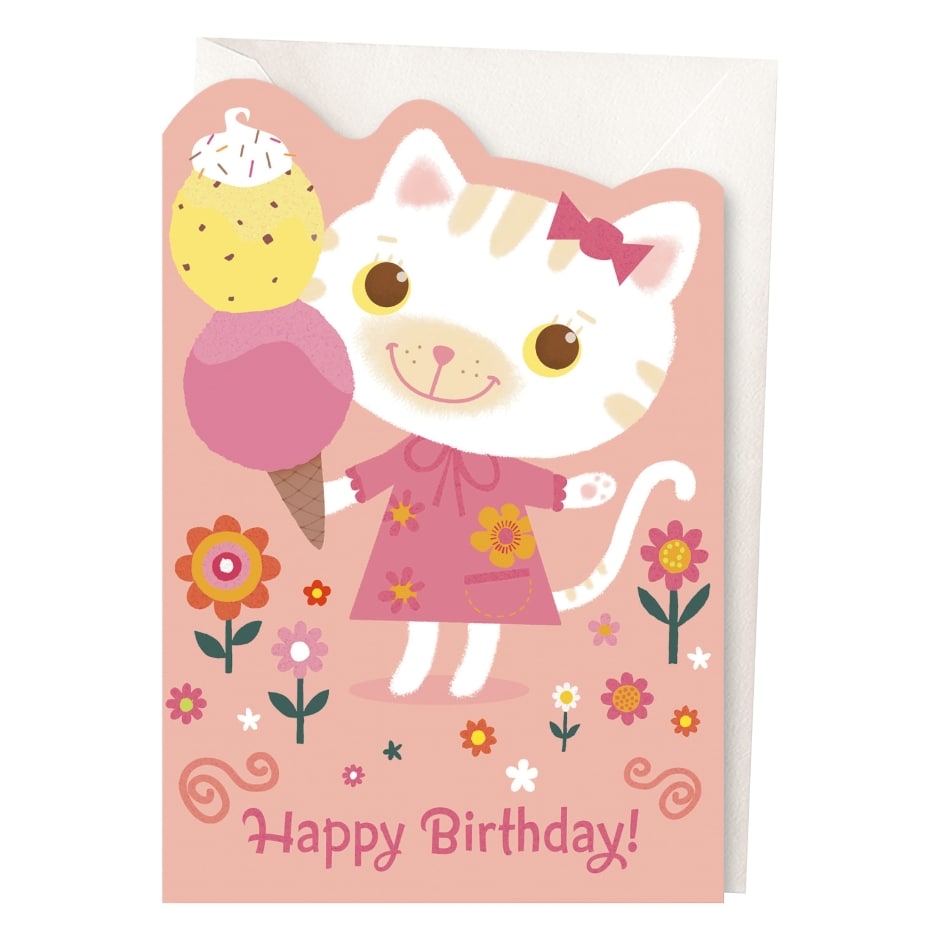 Sentimental Studios Kitty Girl Birthday Card