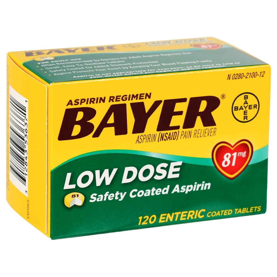 Bayer Low Dose Aspirin Regimen, 81-mg Coated Tablets, 120-ct. | Family ...