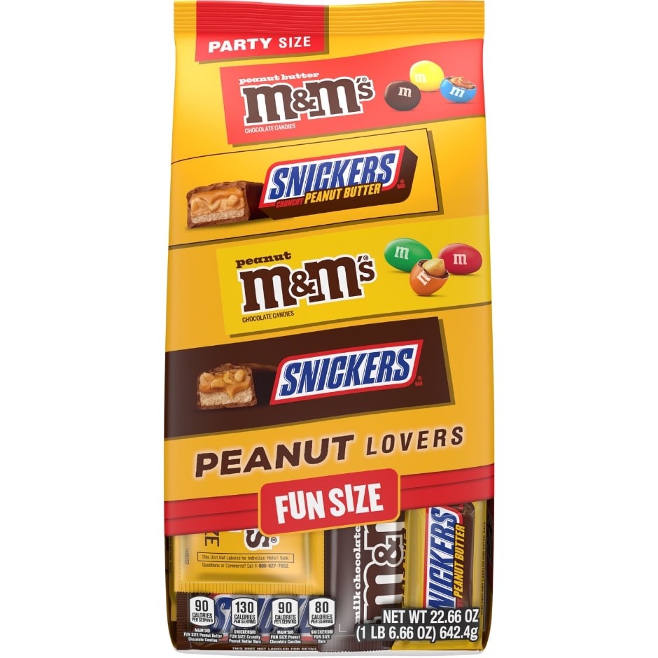 SNICKERS & M&M'S Fun Size Peanut and Peanut Butter Chocolate Candy ...