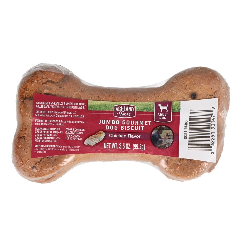 Ashland Farms Chicken Flavor Jumbo Gourmet Dog Biscuits, 3.5-oz ...