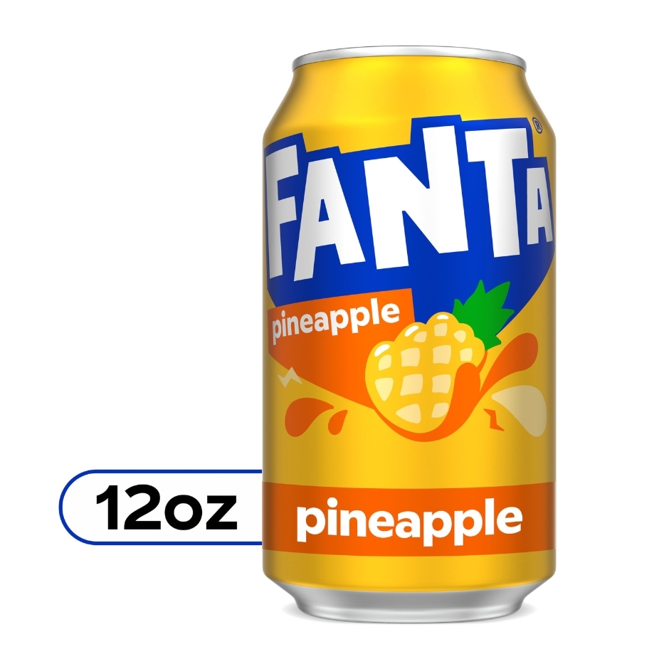 Fanta Pineapple Soda Fruit Flavored Soft Drink, 12 fl oz | Family Dollar