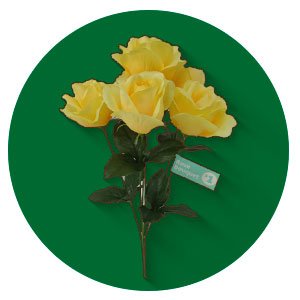 Faux yellow roses bundle