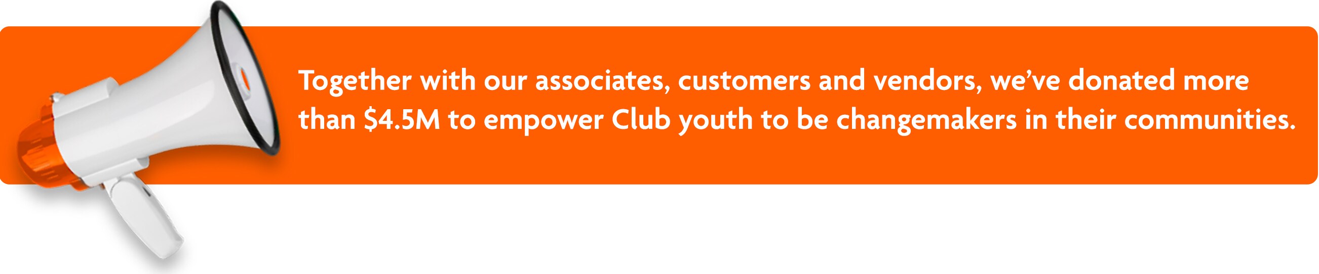 Together with our associates, customers, and vendors, we’ve donated ...