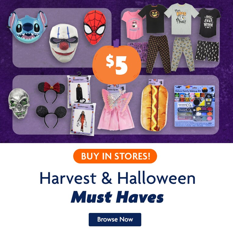 “Buy in Stores! Be Anything on a Budget. Browse Now” and $5 Halloween ...