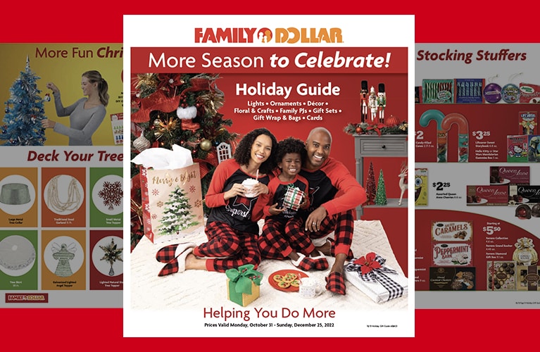 Cover of Family Dollar Holiday Gift Guide with ad pages laid out in ...