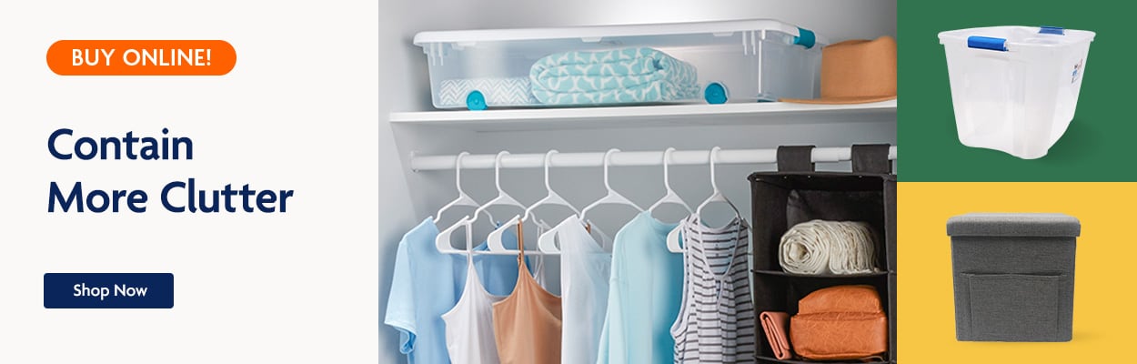 An image of a closet, a shelf holding a latching storage box, & photos ...